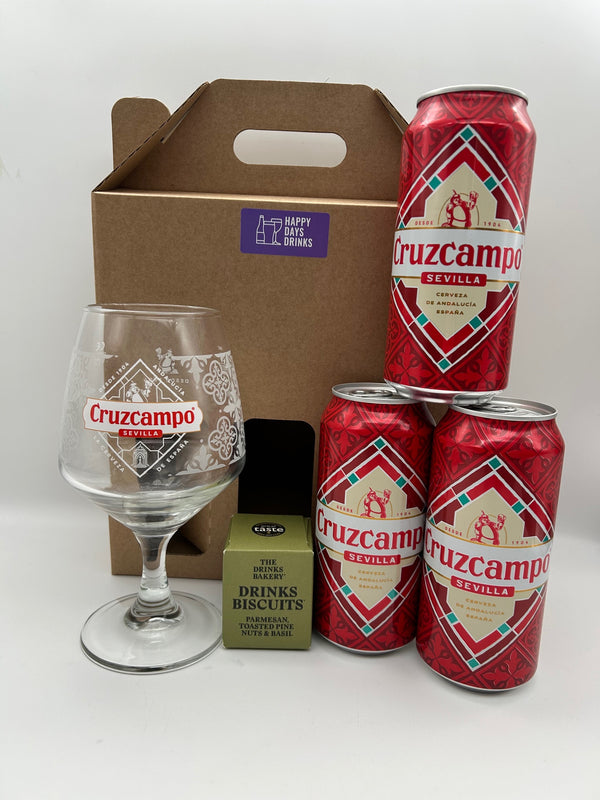 Happy Days Drinks | Cruzcampo Beer Box | Unique Lager Gifts
